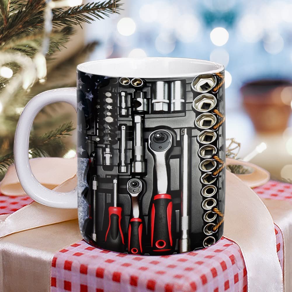 Personalized Mug For Dad Tool Box Drawing | Sandjest Gifts