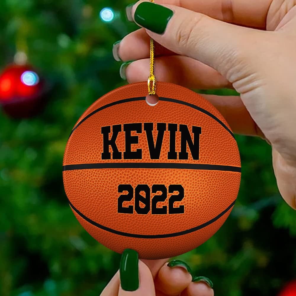 Personalized Ceramic Basketball Ornament Christmas Gift | Sandjest Gifts