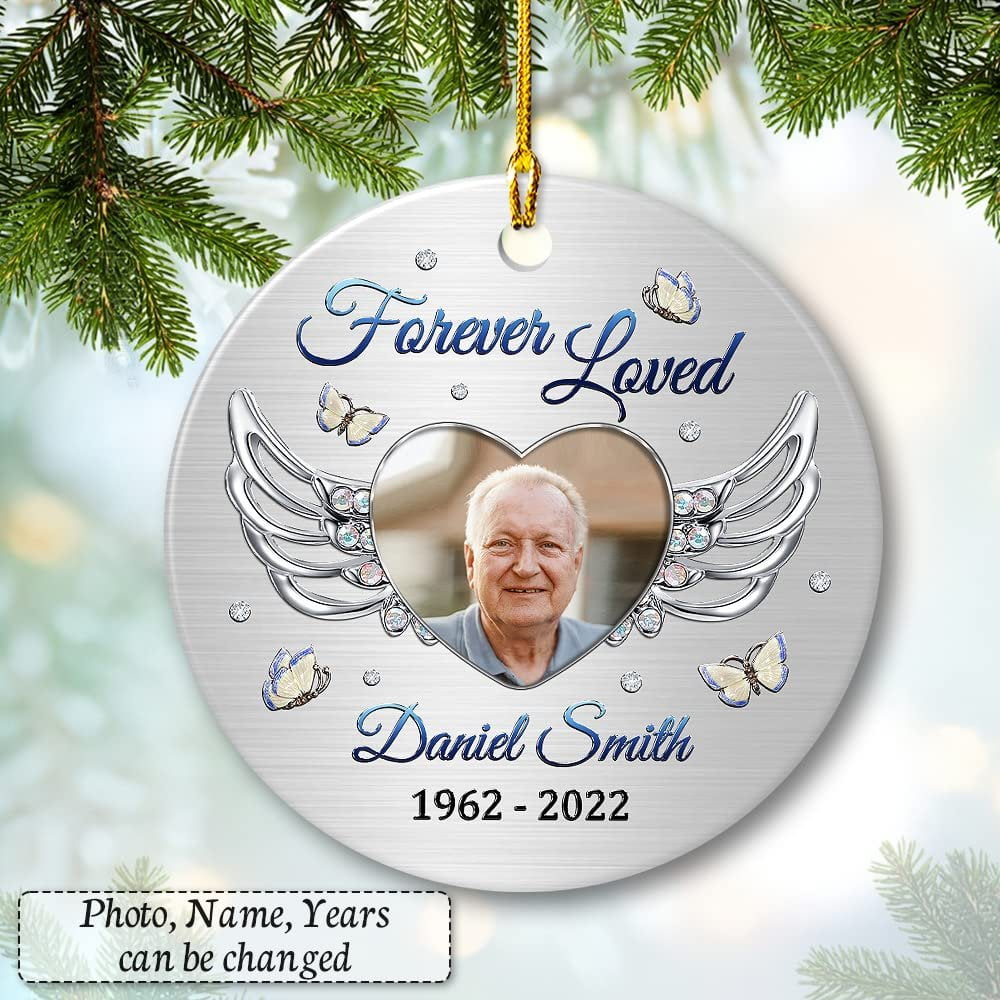 Personalized Ceramic Ornament Memorial Angel Wing | Sandjest Gifts